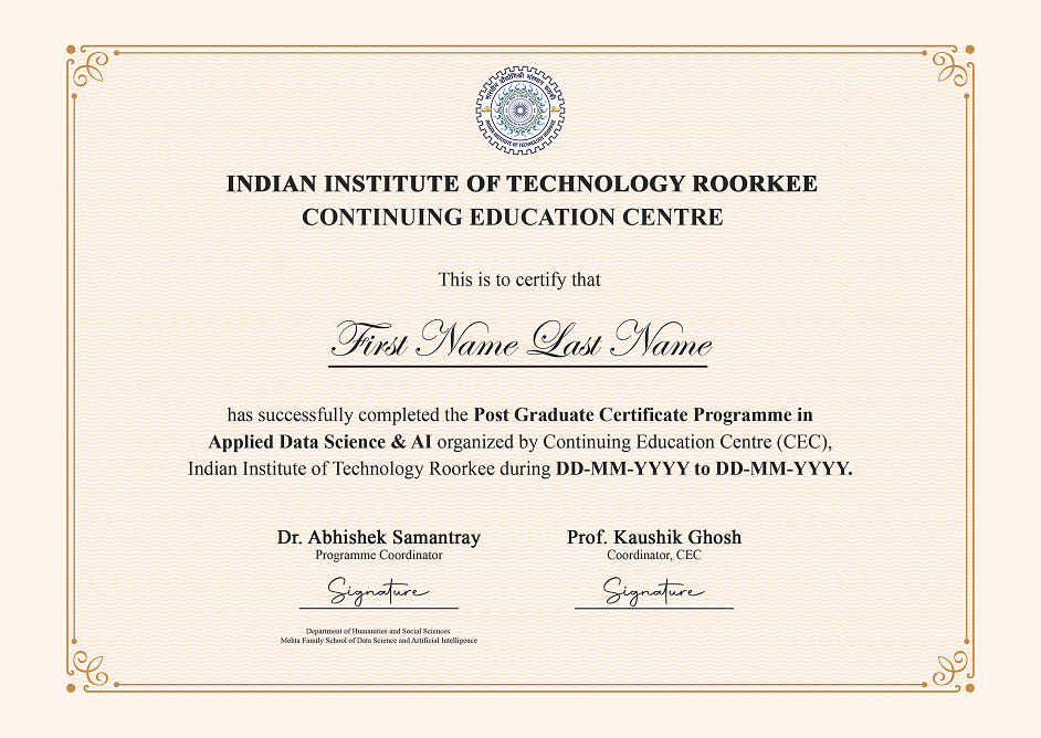 IIT Roorkee – Post Graduate Certificate Programme in Applied Data ...